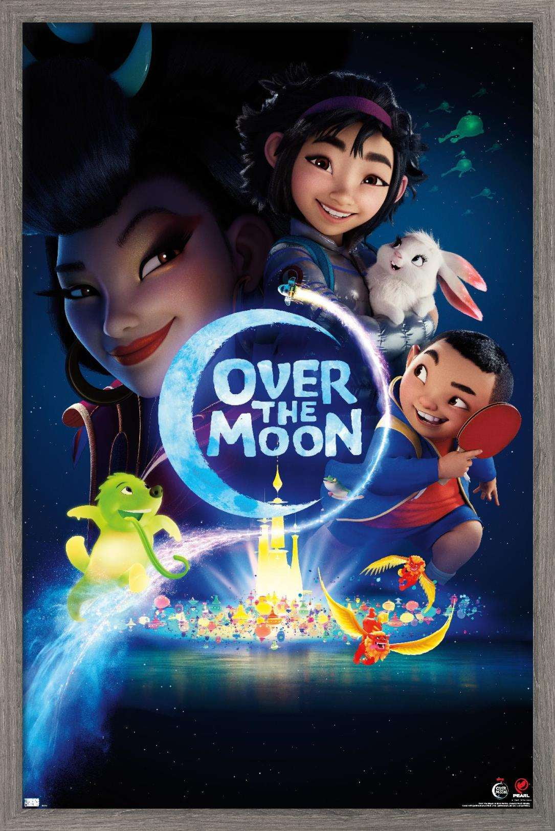Netflix Over the Moon - Key Art Wall Poster, 14.725" x 22.375", Framed ...
