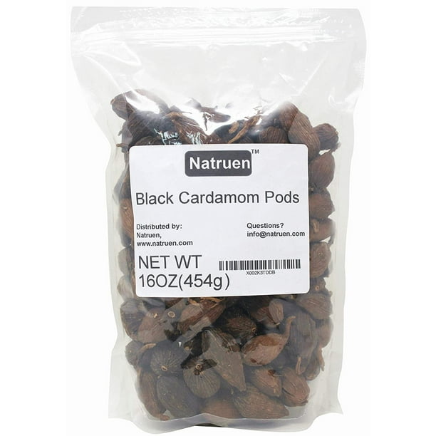 Natruen Black Cardamom Pods WholeTsao Ko 16 Ounces, Cao Guo, All ...