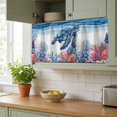 Blue Sea Turtles Cabinet Curtains 35" W x 35" L, Red Coral Shell Ocean ...
