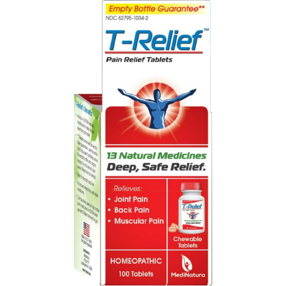 T-Relief Pain Relief 13 Natural Medicines Tablets 100 ea (Pack of 2 ...