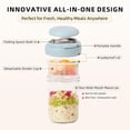 2 Sets - Cream/Blue 16 Oz Glass Food Storage Jars with Handles ...