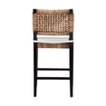bali & pari Alise Mahogany wood and Seagrass BOHO Counter Stool ...