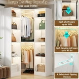 Homieasy Corner Closet System with 12 Shelves, 40" Large Corner Closet ...