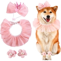 Princess Dog Crown Hat Scarf Set, Dog Birthday Hat Dress Outfit ...