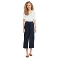 Time and Tru Women's Cropped Wide Leg Pants, Inseam 24", Sizes 2-20 ...