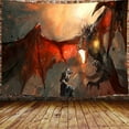 Dragon Wall Hanging, Fantasy World Animals - Magical Medieval Red ...