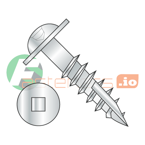 #10 x 2" Deep Thread Wood Screws / Square / Round Washer Head / Type 17 ...