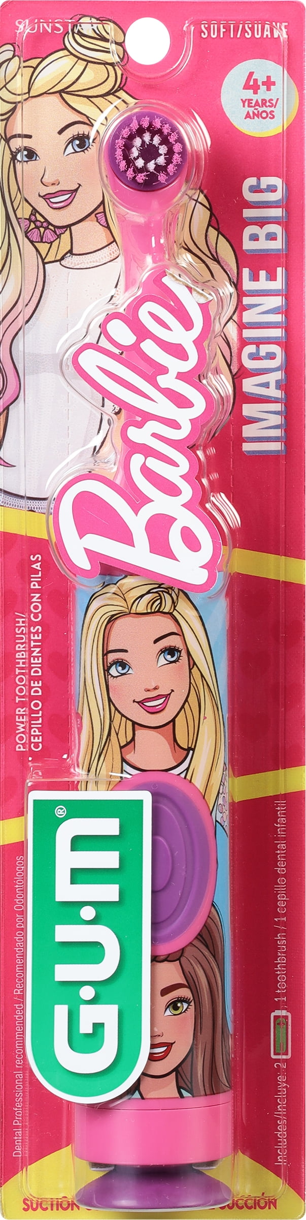 GUM x Barbie Electric Toothbrush With Suction Base, 1 ct - Soft ...