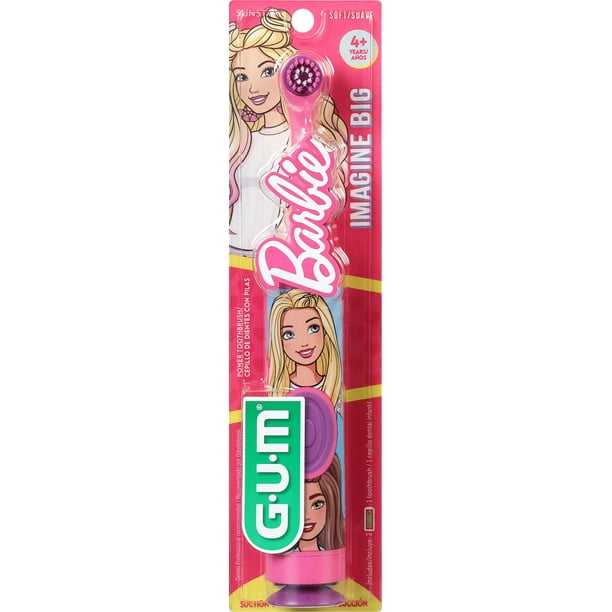 GUM x Barbie Electric Toothbrush With Suction Base, 1 ct - Soft ...