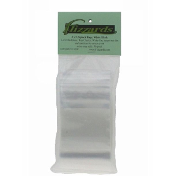 3x5 Ziplock Reclosable White Block Poly Bags Write On, 50 pack ...