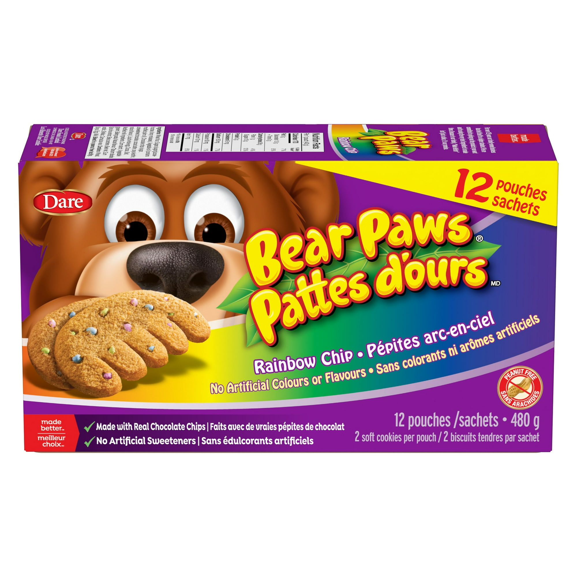 Click here for Bear Paws Rainbow Chip Cookie 480 G prices