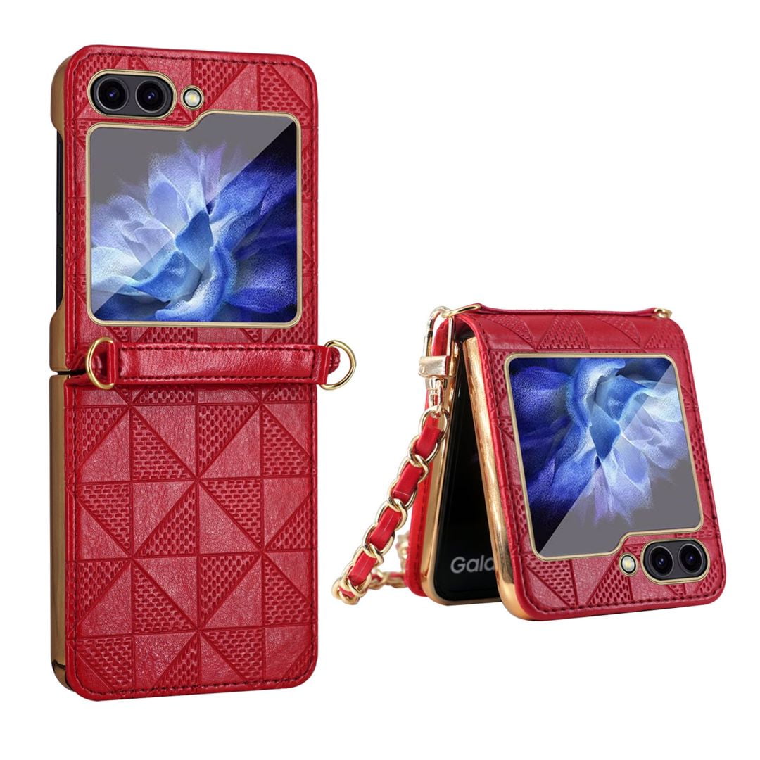 Frusde Leather Case Compatible With Samsung Galaxy Z Flip 5 With Screen