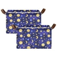 Blue Moon Stars Collapsible Storage Bin Open Home Shelf Basket Water ...