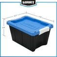 HART 5 Gallon Heavy Duty Latching Plastic Storage Bin Container, Black ...