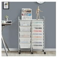 saney Utility Cart with 15 Drawers Rolling Cart Organizer Plastic ...