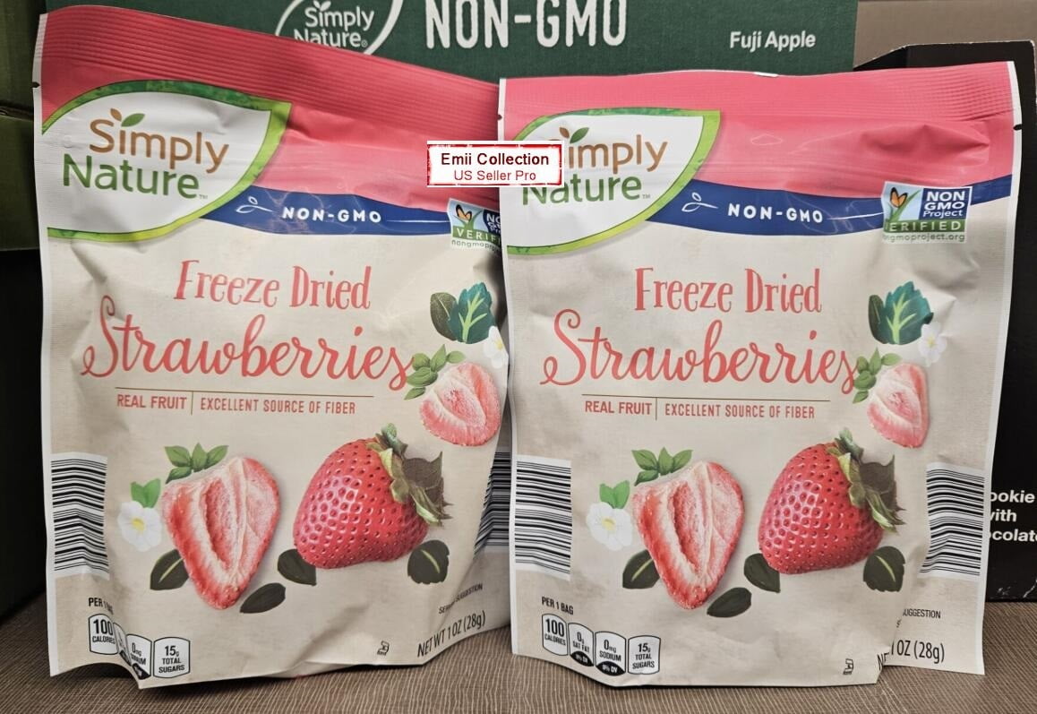 Simply Nature NON-GMO Freeze Dried Strawberries 1.0oz 28g (2 Bags ...