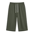 Capri Pants for Men Streetwear Fashion Elastic Waist with Pockets ...
