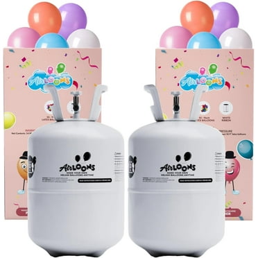 Disposable Portable Helium Balloon Kit, 4.98 Cu Ft, with 20 Balloons ...