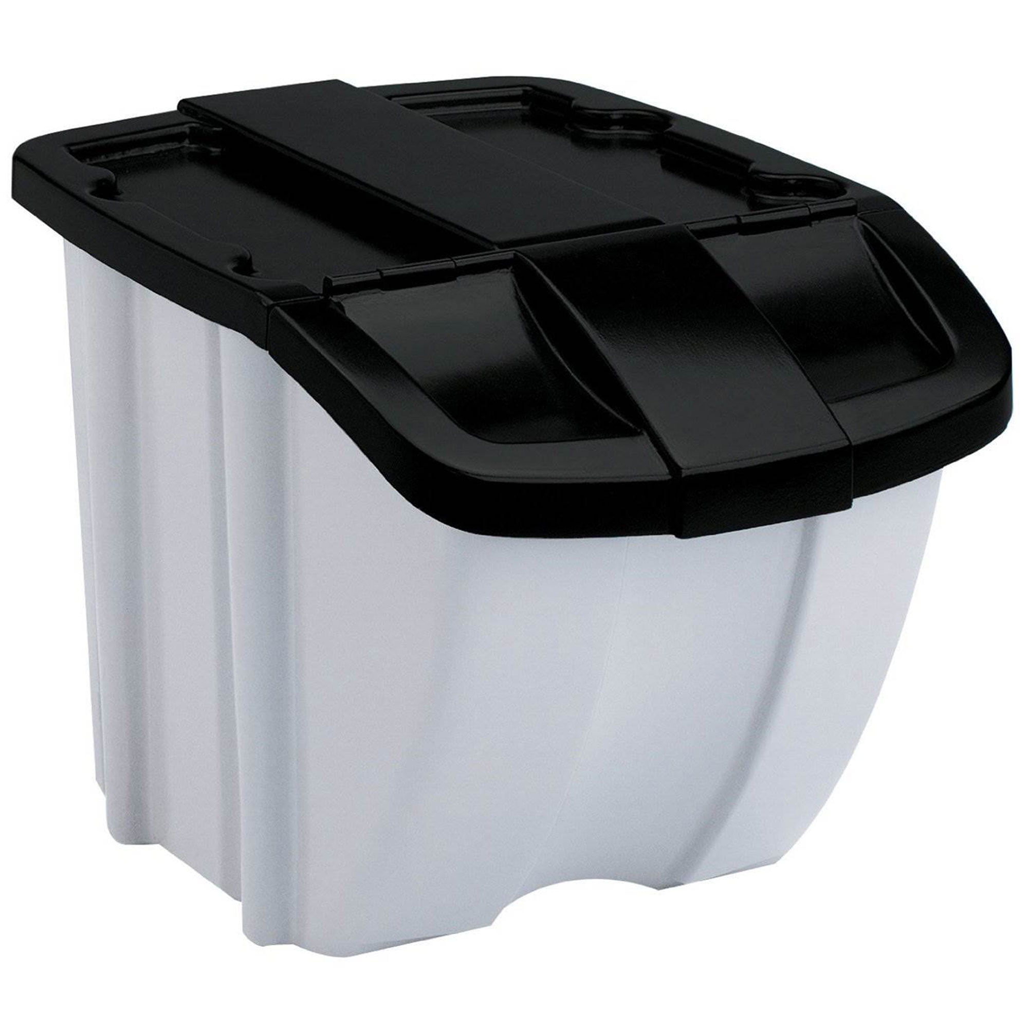 Suncast BH188810 18 Gallon Indoor or Outdoor Recycle Storage Bin, Gray ...