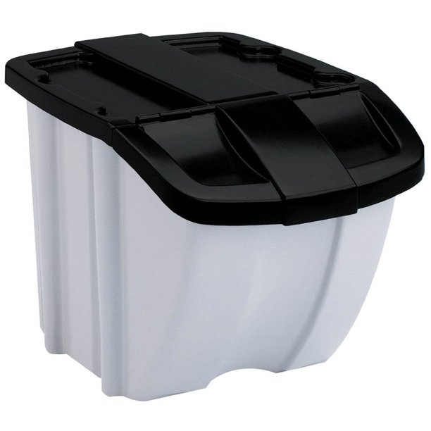 Suncast BH188810 18 Gallon Indoor or Outdoor Recycle Storage Bin, Gray ...
