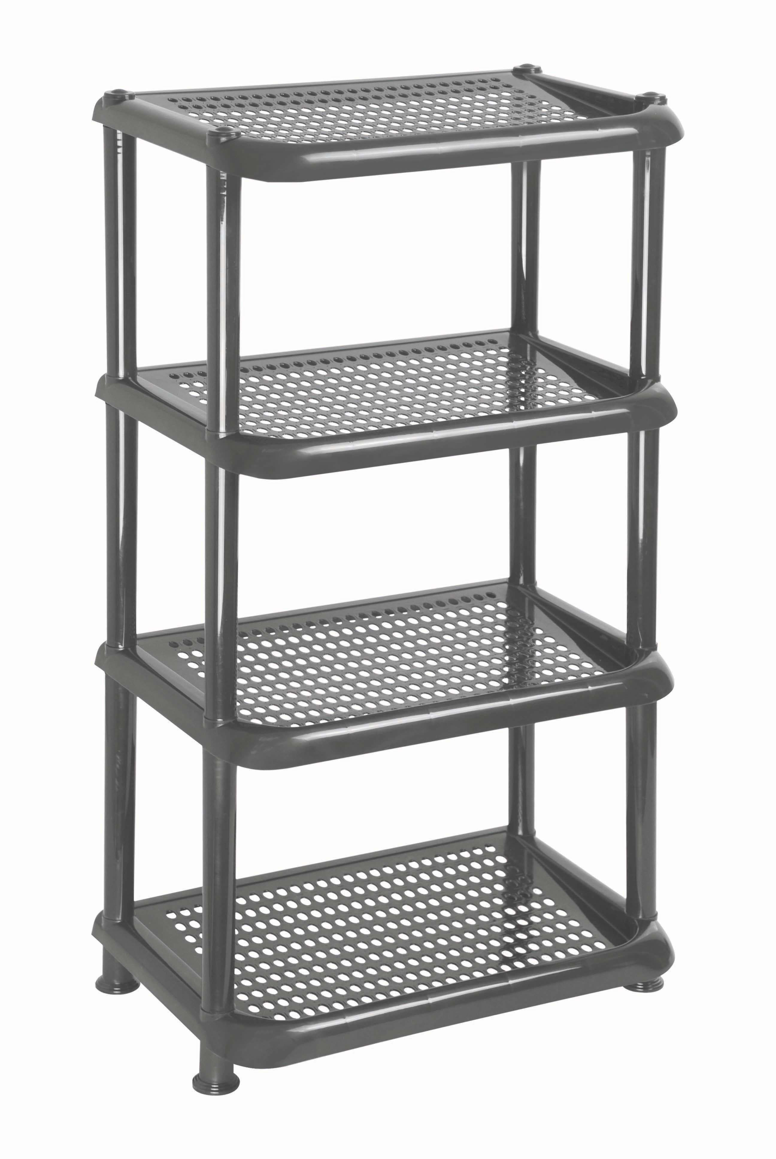 Mintra Home Light Duty Plastic Storage Racks (Rectangular Rack, Grey ...