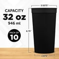 Plastic Stadium Cups, 32oz, Bulk Pack, 10ct, Black - Walmart.com