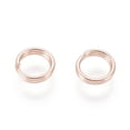 50 pc 304 Stainless Steel Split Rings Double Loops Jump Rings Rose Gold ...