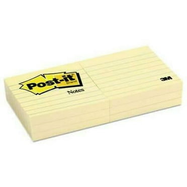 Post-it® Notes, 4 in. x 6 in., Canary Yellow, Lined, 12 Pads/Pack ...