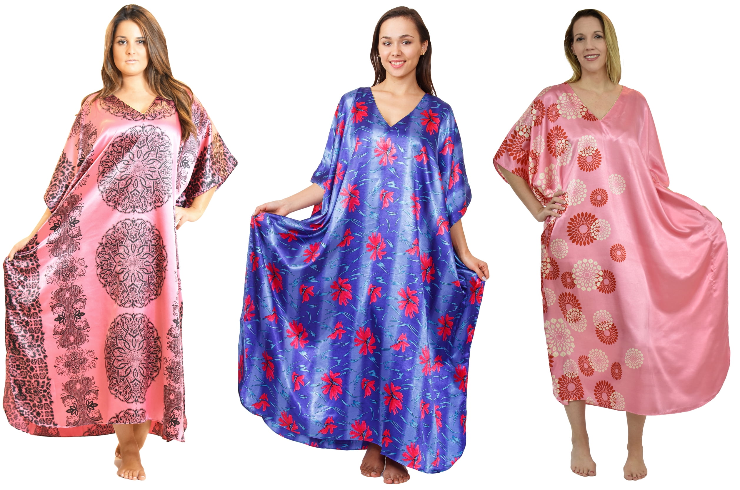 Up2date Fashion - Up2date Fashion's Three Women's Pretty Print Satin ...