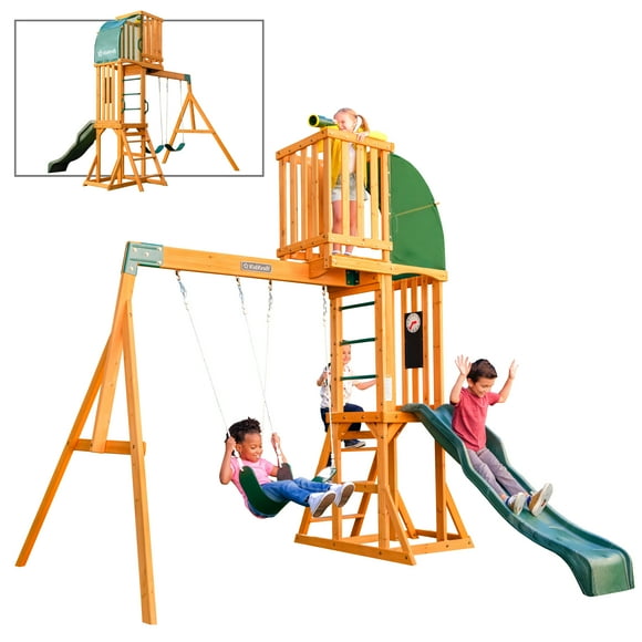 Wooden Swing Set Fort