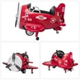 TOBBI 12V Kids Ride-On Toy Airplane with Joystick Control, Red - Child ...
