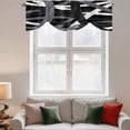 Abstract Art Tie Up Valance Curtains White Black Gray Line Modern ...