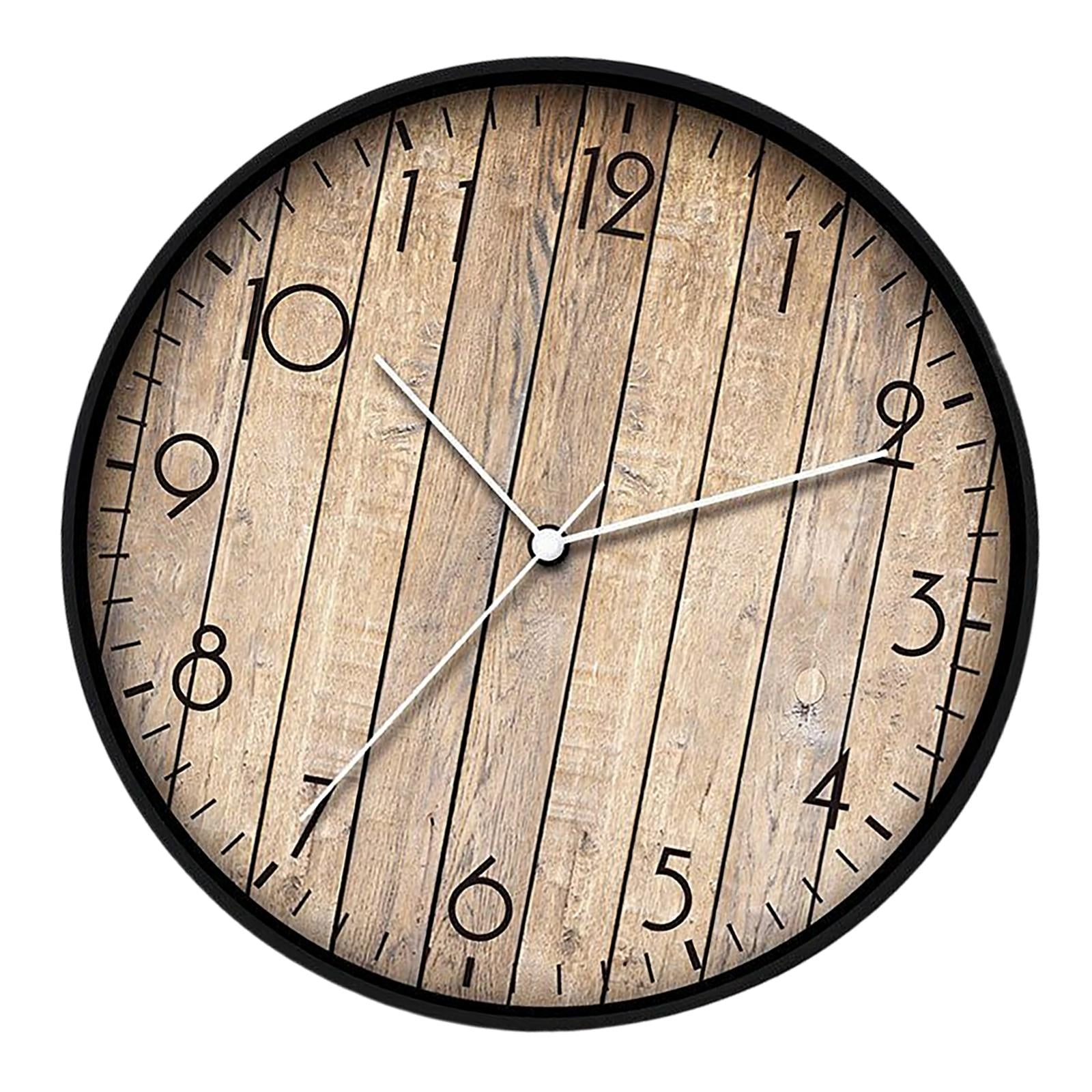 Nordic Wall Clock Non-ticking Round Silent Hanging Clocks Arabic Number ...