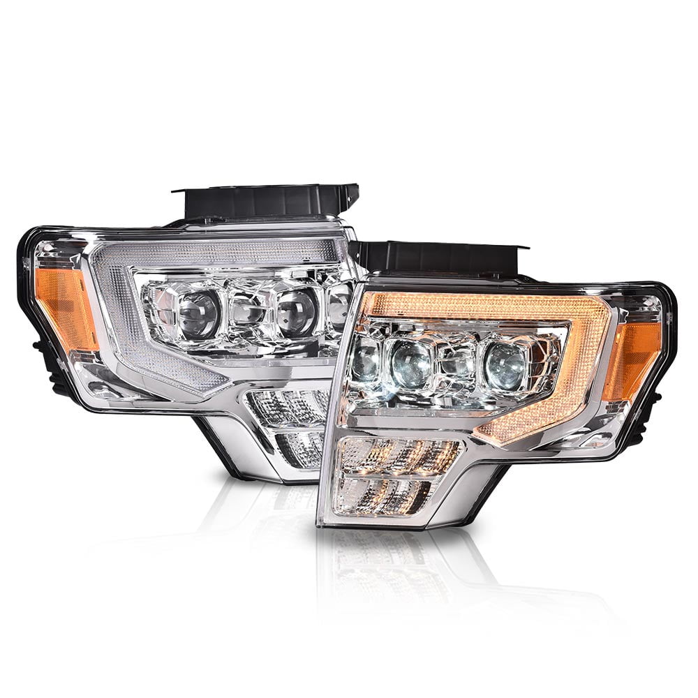PIT66 LED Tube Dual Projector Headlights Fit for 09-14 Ford F150 LED ...