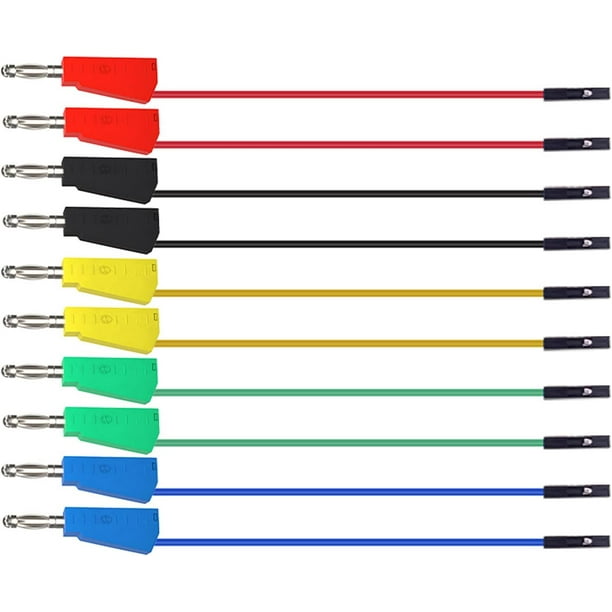 10 pieces stackable banana plug to breadboard socket jumper wires ...