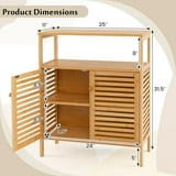 Costway Compact Bamboo Storage Cabinet - Stand Alone with Adjustable ...