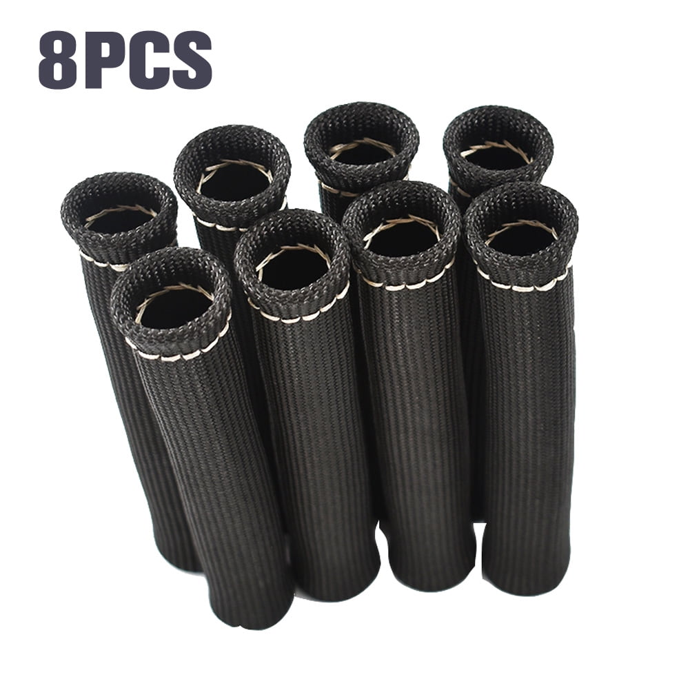 8Pcs Black 1200°F Car Spark Plug Wire Boots Heat Shield Protector ...