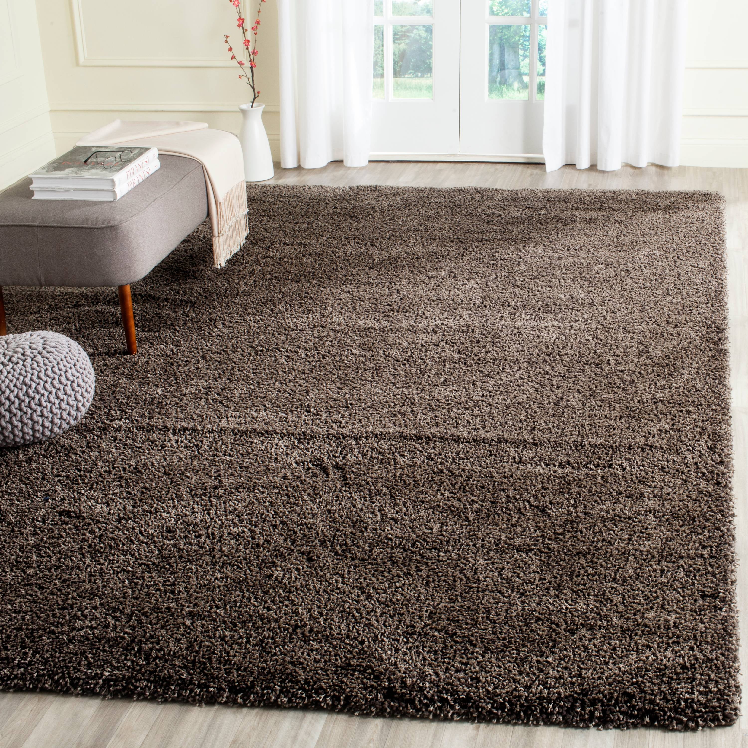 SAFAVIEH California Solid Plush Shag Area Rug, Mushroom, 8' x 10 ...