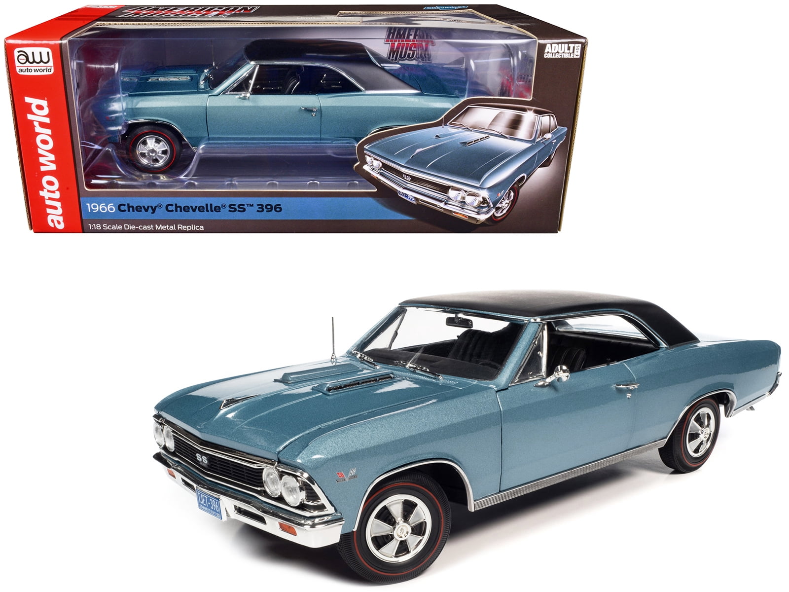 1966 Chevrolet Chevelle SS 396 Hardtop Blue Mist Metallic with Black ...