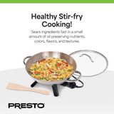 Presto 05900 Stainless Steel Electric Wok for Quick, Uniform Stir-Fry ...