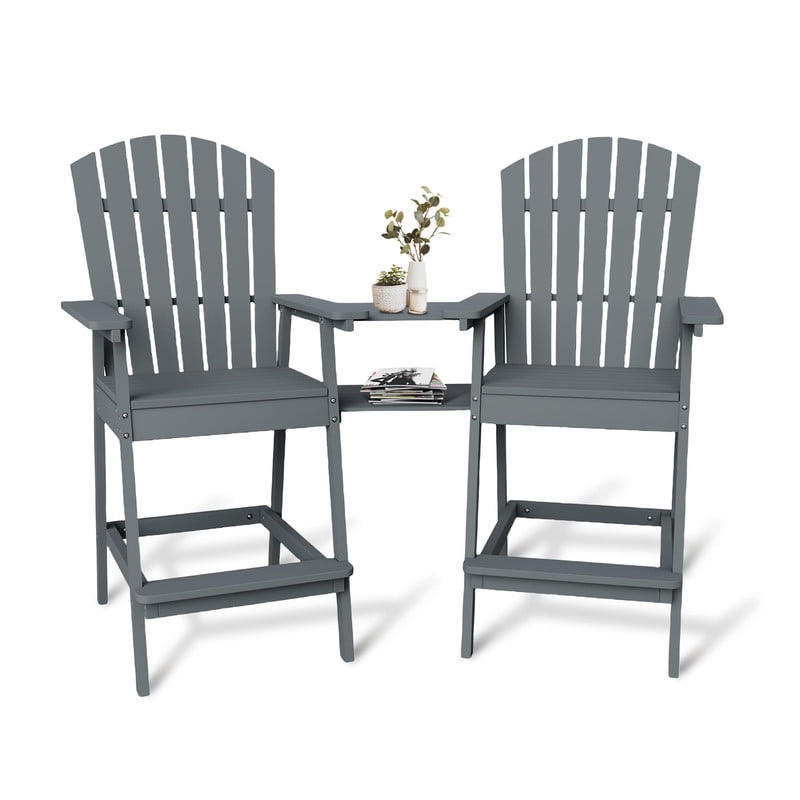 Click here for Tropow Outdoor Bar Height Adirondack Chairs With C... prices