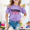 Bjutir Summer Girls Shirts Letter Print Short Sleeve Crew Neck T-Shirts ...