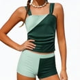 Bainana Two Pieces Swimwear For Kids Girls Color Block Sleeveless Tank ...