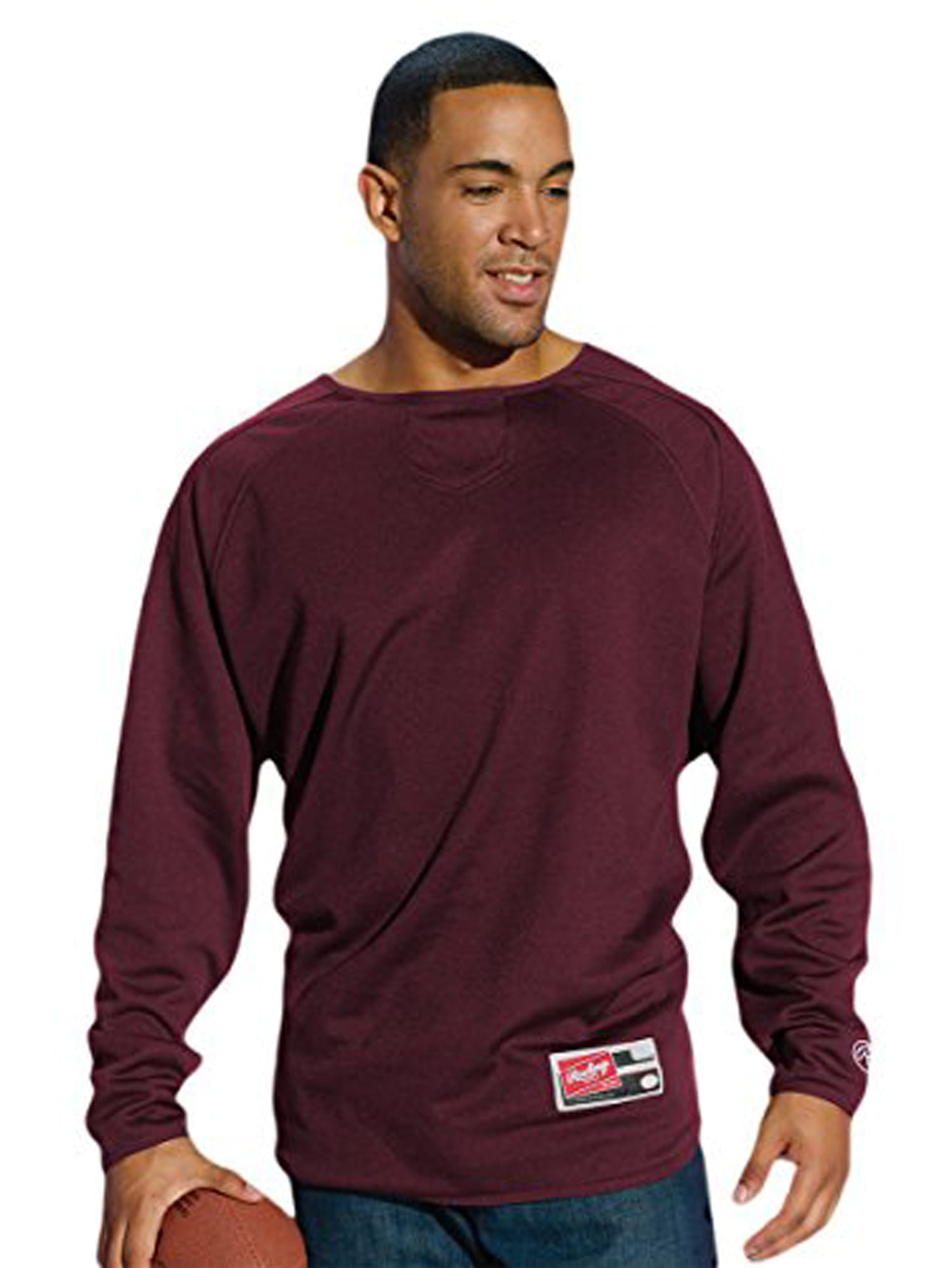 Rawlings Men's Flatback Mesh Long Sleeve Fleece Pullover - Walmart.com