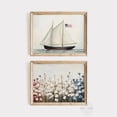 4th of July Ship Print Vintage Style Sailboat Painting Independence Day ...