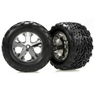 Traxxas 3771X Tires & Wheels 2.8 RXT Black & Satin Wheels, Ribbed Tires ...