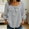 Ayolanni Solid 2026 Vacation Clothes 3/4 Sleeve Square Neckline Sweet ...