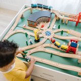 Melissa & Doug Deluxe Wooden Railway Train Set (130+ pcs) - Walmart.com