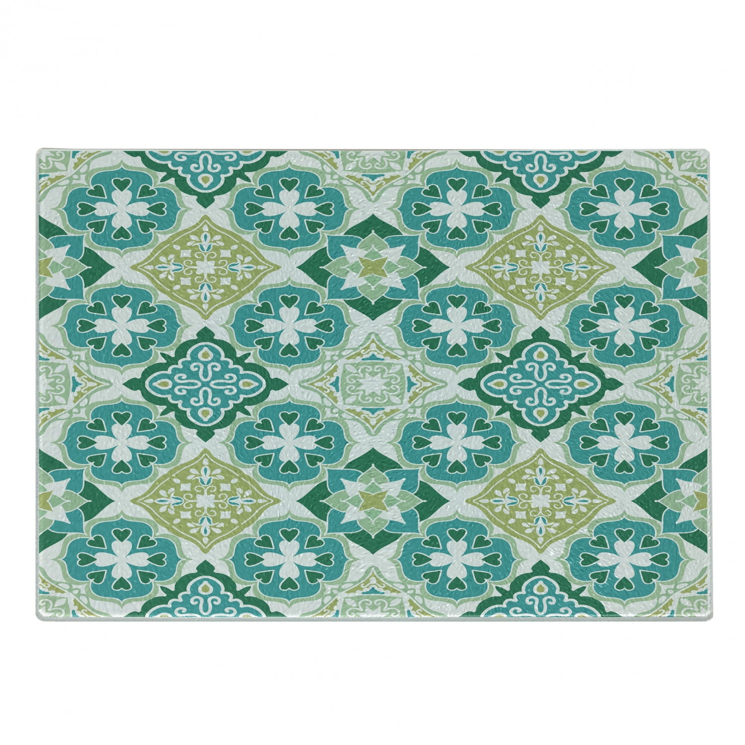 Moroccan Cutting Board, Colored Tiled Pattern Geometrical Diagonal and ...