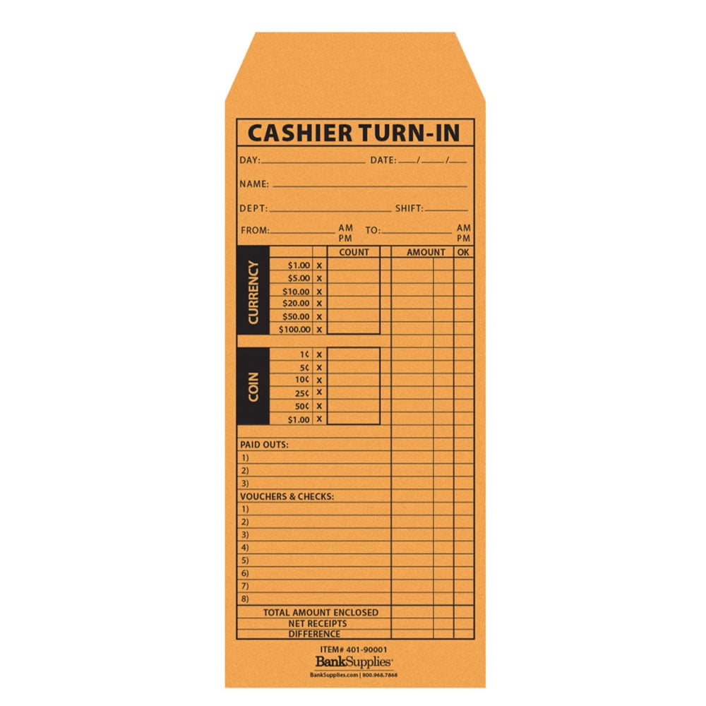 Cash Register Close Out Report
